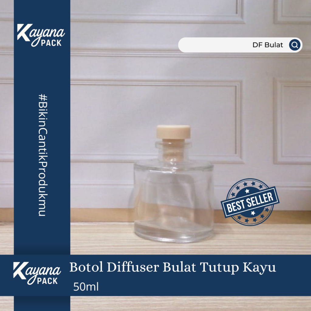 Jual BOTOL AROMA TERAPI 50ML BULAT BENING AESTETIK KACA TEBAL / REED ...