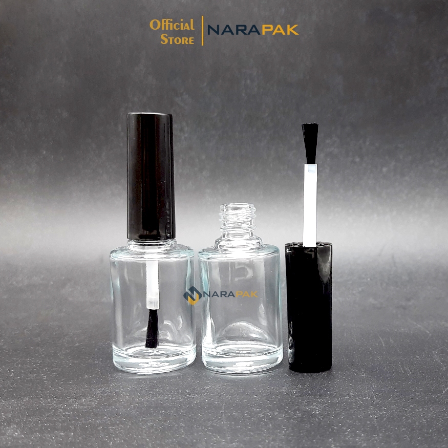 Jual Botol Kutek 15ml Kaca Tabung Tutup HITAM Botol Henna Kemasan Cat ...