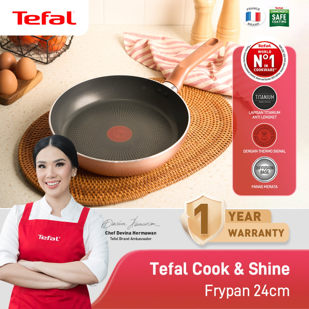 Jual Tefal Cook & Shine Frypan 24cm / Wajan Anti Lengket / Penggorengan / Bisa Untuk Kompor ...