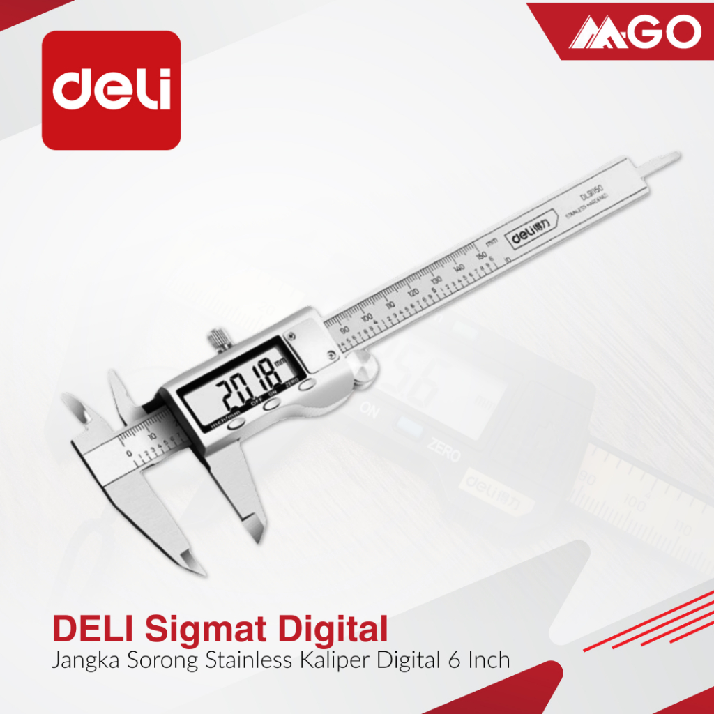 Jual Deli Vernier Caliper / Sigmat Digital / Jangka Sorong Digital 6 inch Perkakas DL91150 - 0 ...