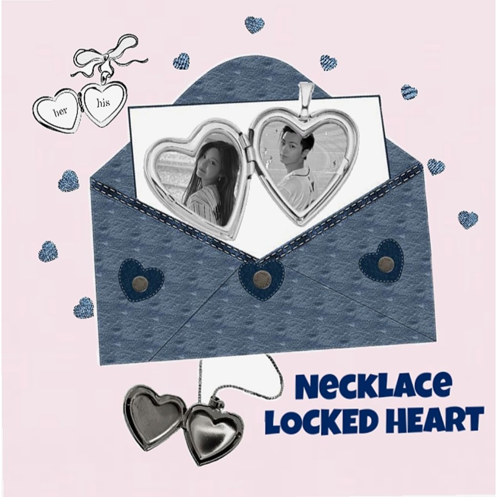 Jual custom necklace locked heart|kalung ||liontin love buka tutup ...