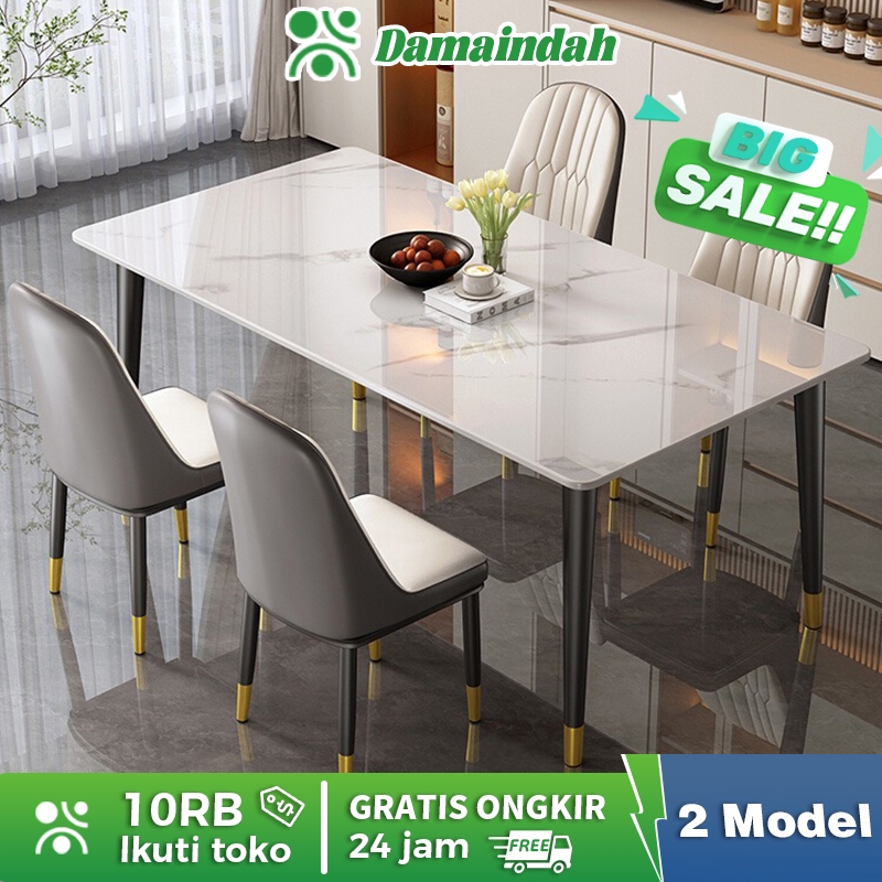 Jual Damaindah Meja Makan Set 4 Kursi / Meja Makan Aesthetic / Meja Makan Kayu Dengan Sticker ...