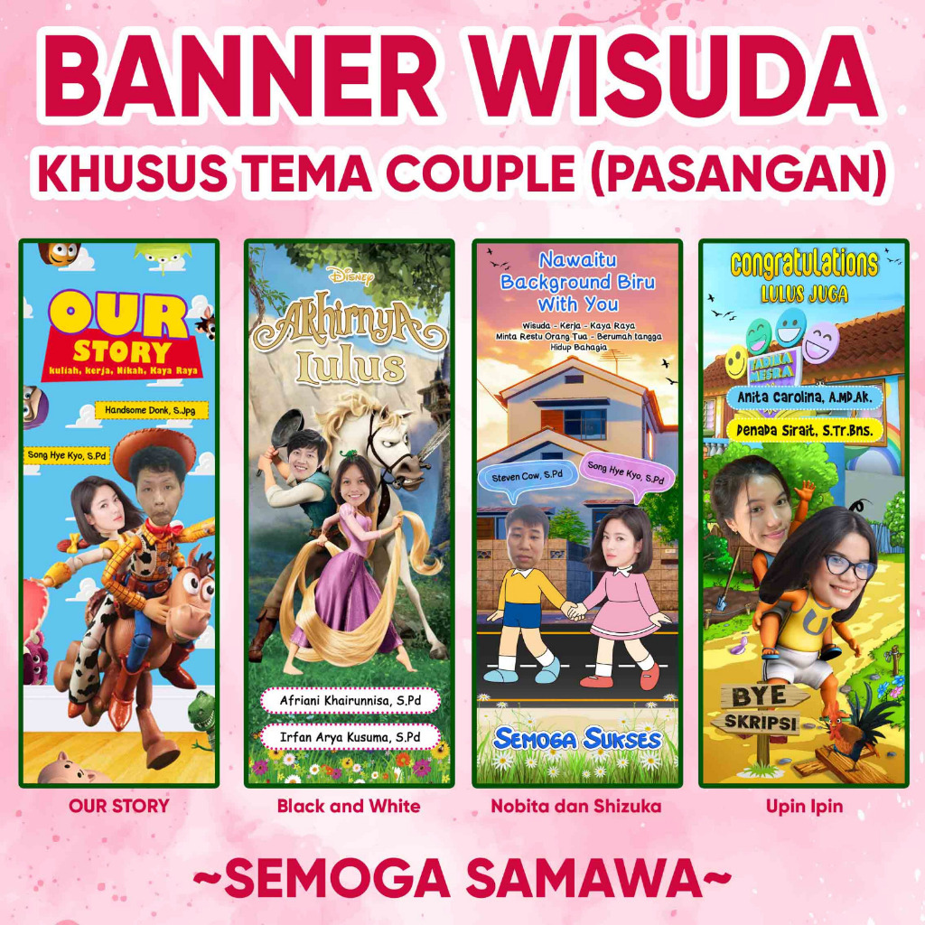 Jual Banner dan Spanduk SEMPRO Sidang Kelulusan UNTUK COUPLE atau Pasangan Banner 2 orang Tema ...