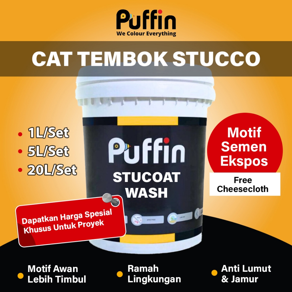 Jual Cat Stucco Semen Ekspos Puffin Stucoat Wash Cement expose | Shopee ...