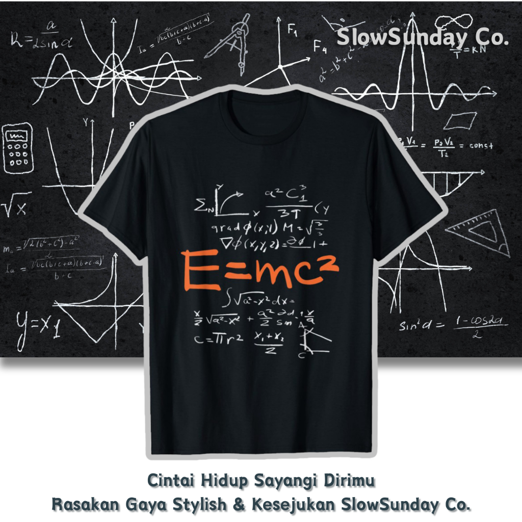 Jual Kaos Persamaan Sains E=mc2 Matematika Fisika Rumus Teori Einstein ...