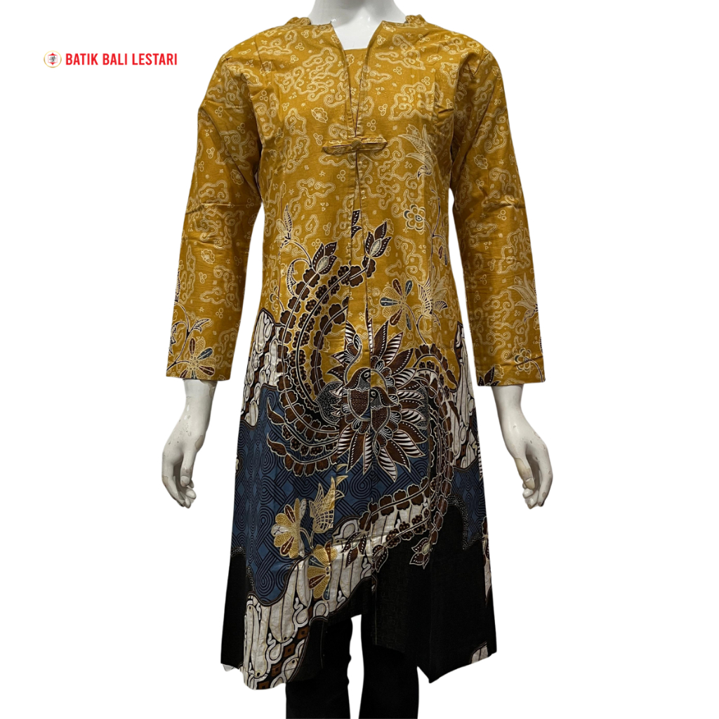 Jual Dress Batik Bali Lestari Katun Foil / Prada Kuning (DKP) | Shopee ...