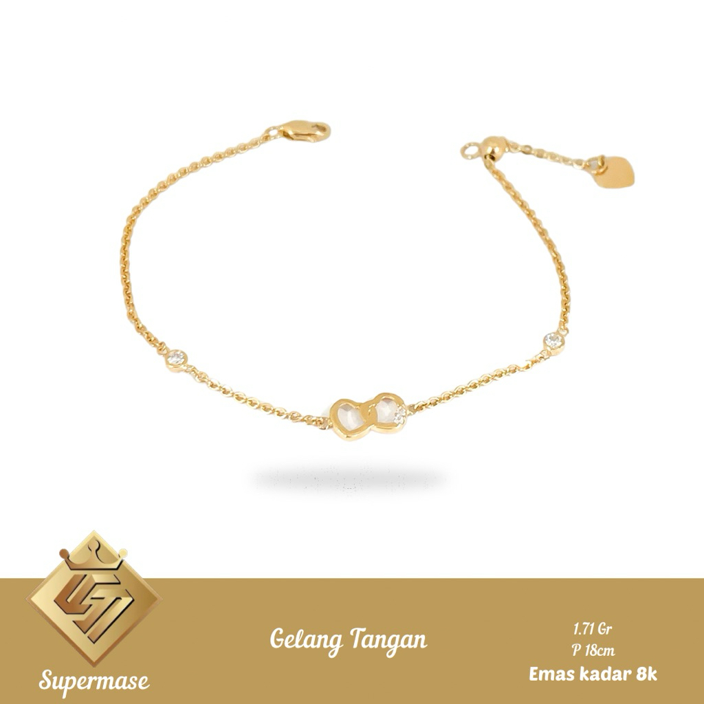 Jual Gelang Tangan Emas 8K Lovely Fashion Premium - Supermase | Shopee ...