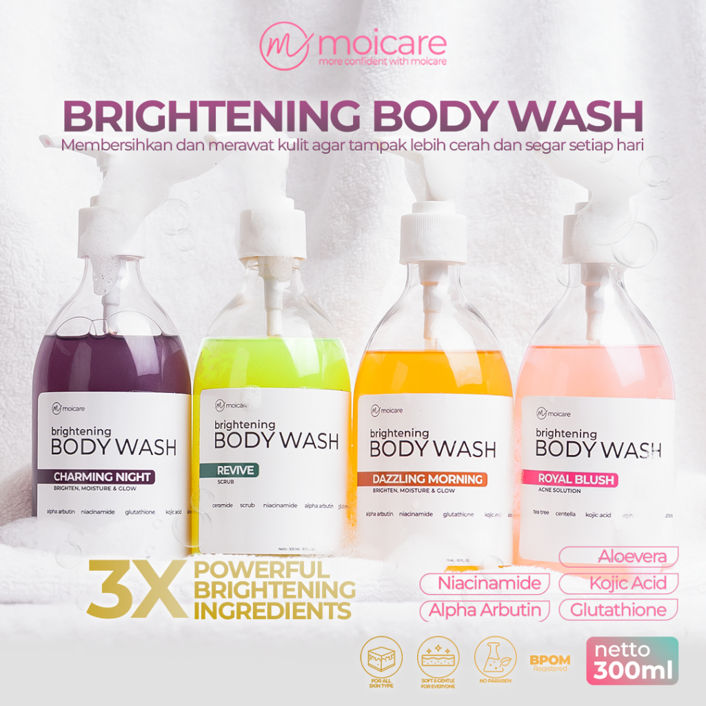 Jual MOICARE Brightening Body Wash Booster Shower Gel Sabun Mandi Cair ...