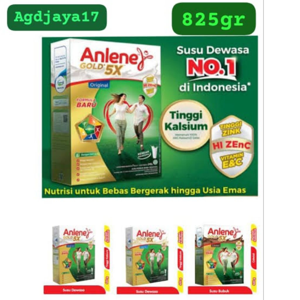 Jual Anlene Gold 5X Susu Bubuk Dewasa 825gr [1 Karton isi 12Pcs] Susu ...