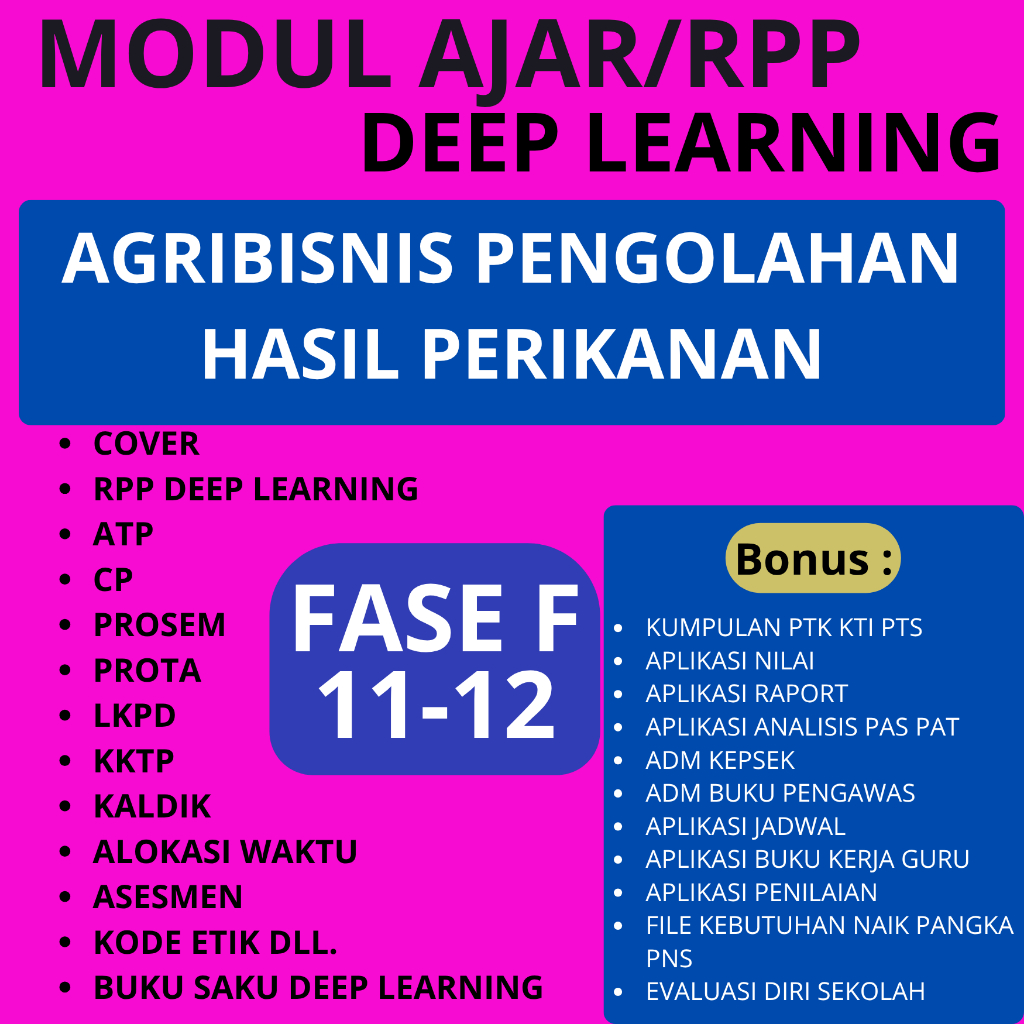 Jual RPP Deep Learning SMK AGRIBISNIS PENGOLAHAN HASIL PERIKANAN FASE F ...