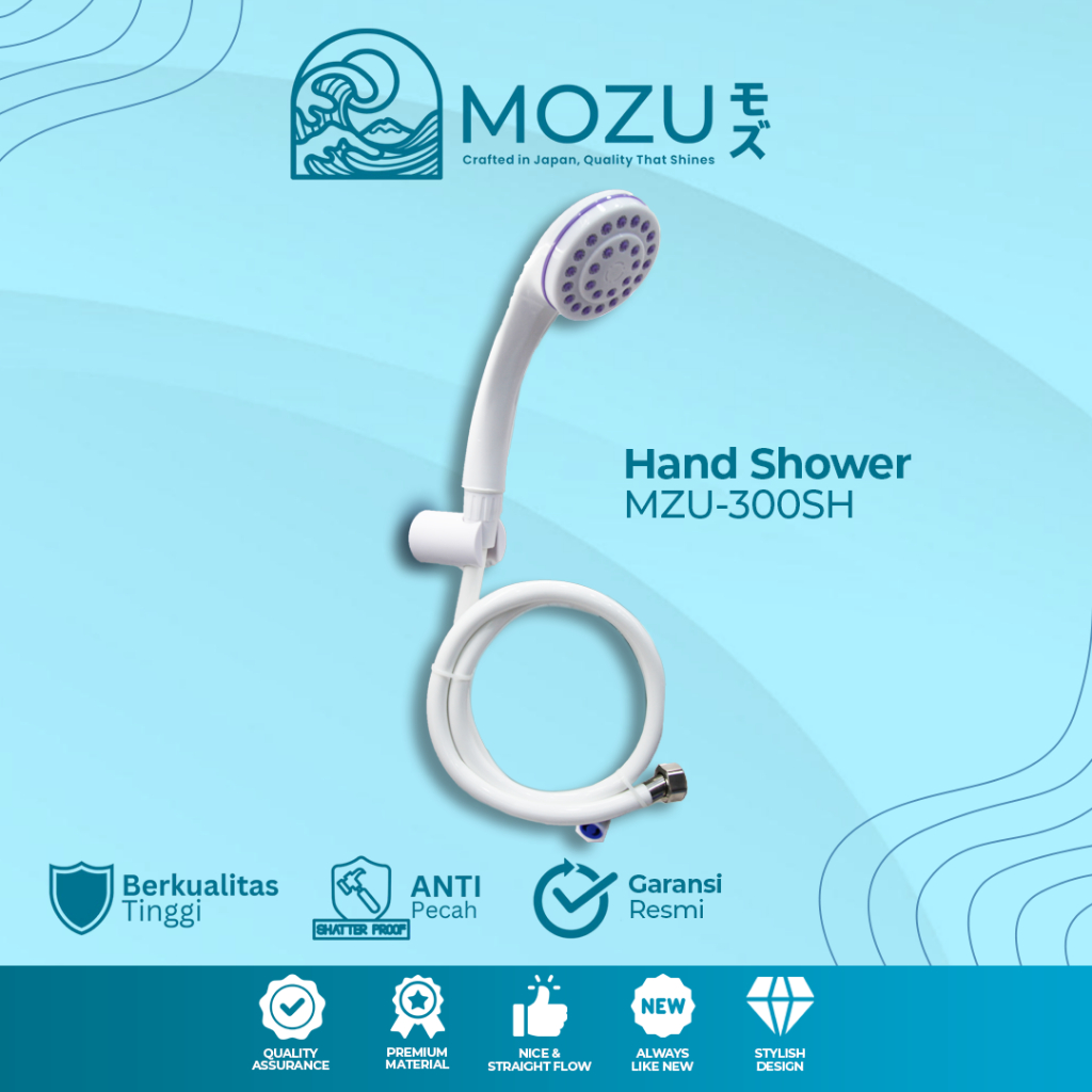 Jual MOZU - Hand Shower Tangan Set MZU-300SH Selang Kepala Mandi Genggam Free Handle Mirip TOTO ...