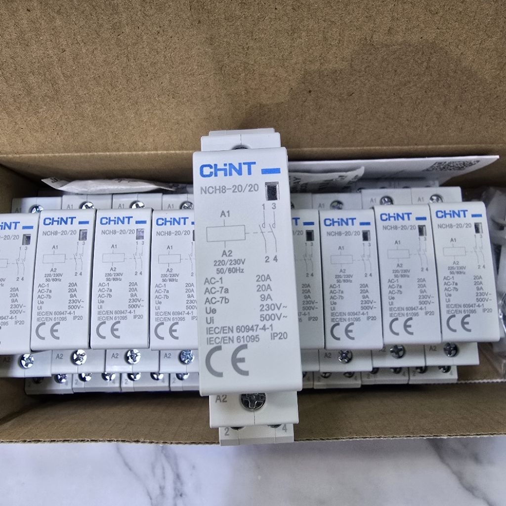 Jual CHINT DIN ICT KONTAKTOR CONTACTOR 1PHASE 20A 2NO NCH8-20/22 230V ...