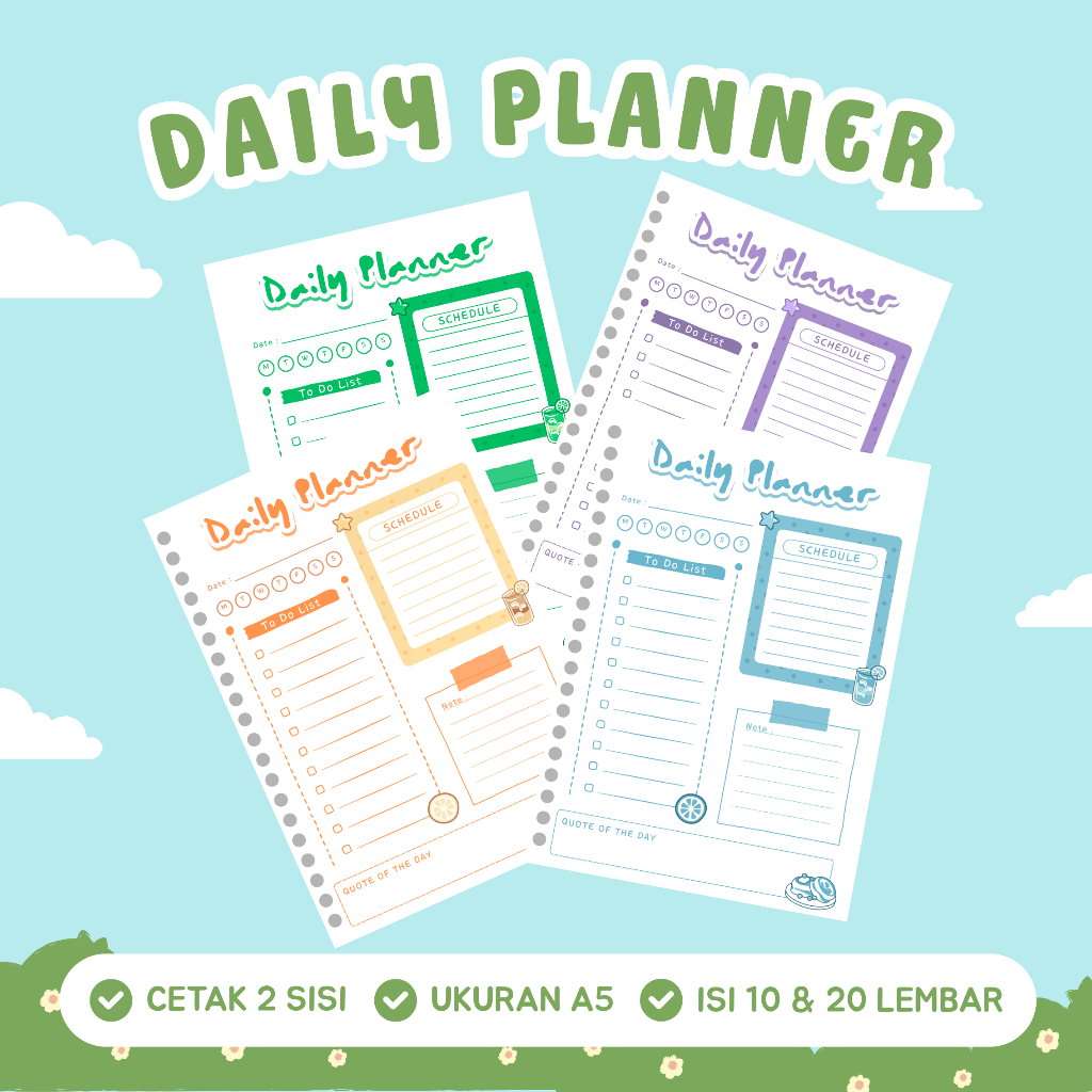 Jual Daily Planner/Isi Binder/Daily Planner A5/Loose Leaf | Shopee ...