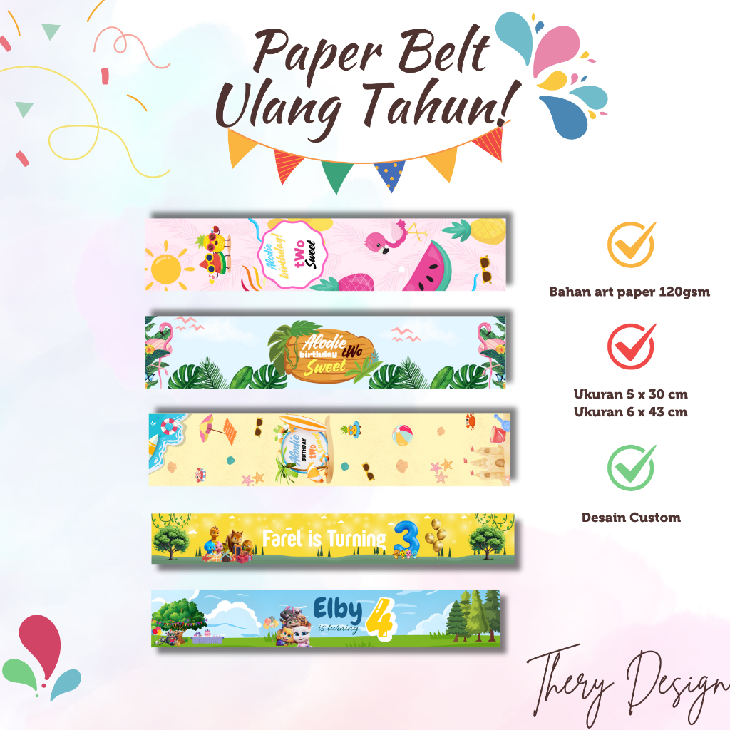 Jual Paper Belt Ulang Tahun | Sabuk Bento Box | Paper Belt Bento ...