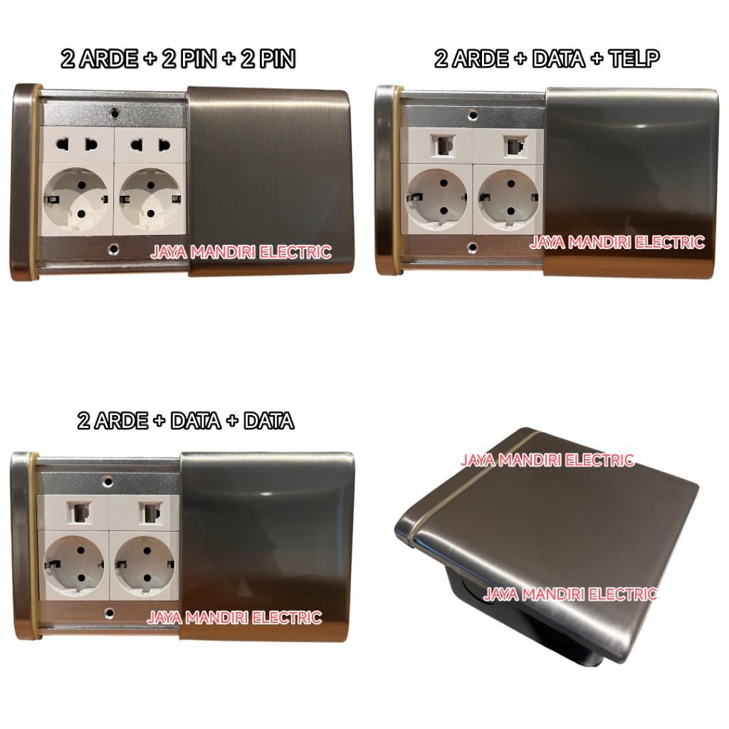 Jual Stop Kontak Lantai Meja Slide 6 Modul Geser Stopkontak 2 Colokan ...