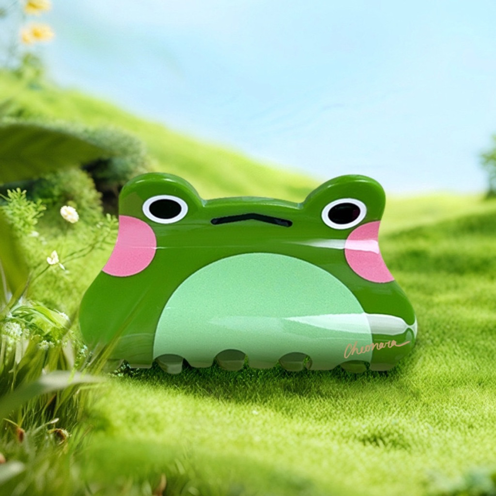 Jual Cheonara - Premium Frog Hair Claw Clips / Luxury Green Frog Hair ...