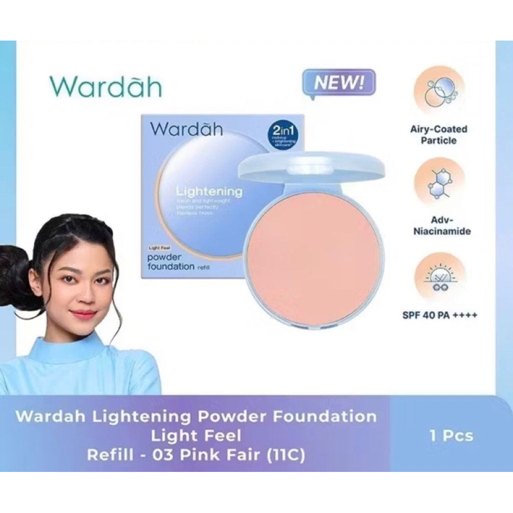 Jual Wardah Lightening powder foundation Shade 03 Pink fair (baru di ...