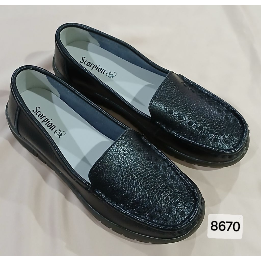Jual Scorpion 8670- Sepatu Kulit Pantofel Wanita Flat Shoes Semi ...