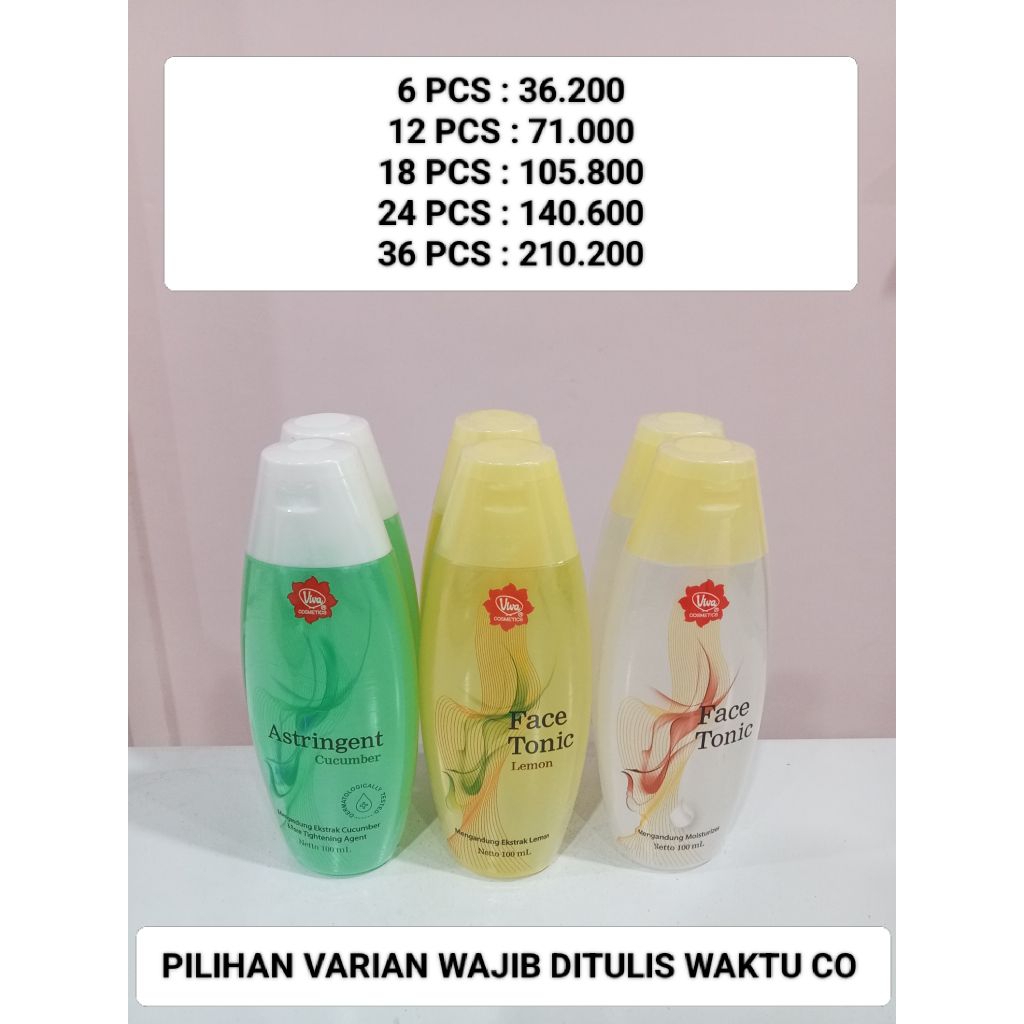 Jual 6pcs Viva Face Tonic Lemon/Astringent/Original 100ml Lusinan ...