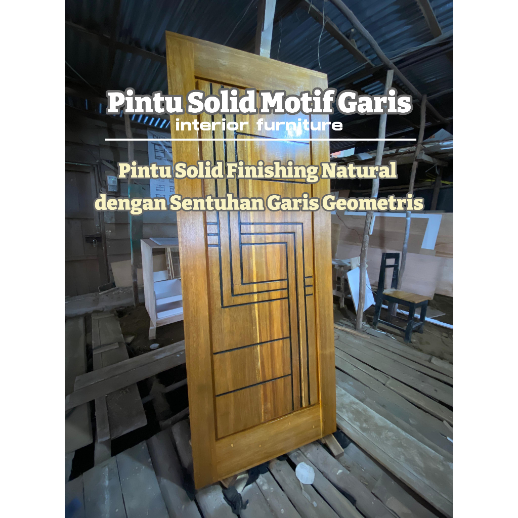 Jual PINTU RUMAH FINISHING PLITUR MOTIF GARIS/CUSTOM PINTU RUMAH/PINTU ...
