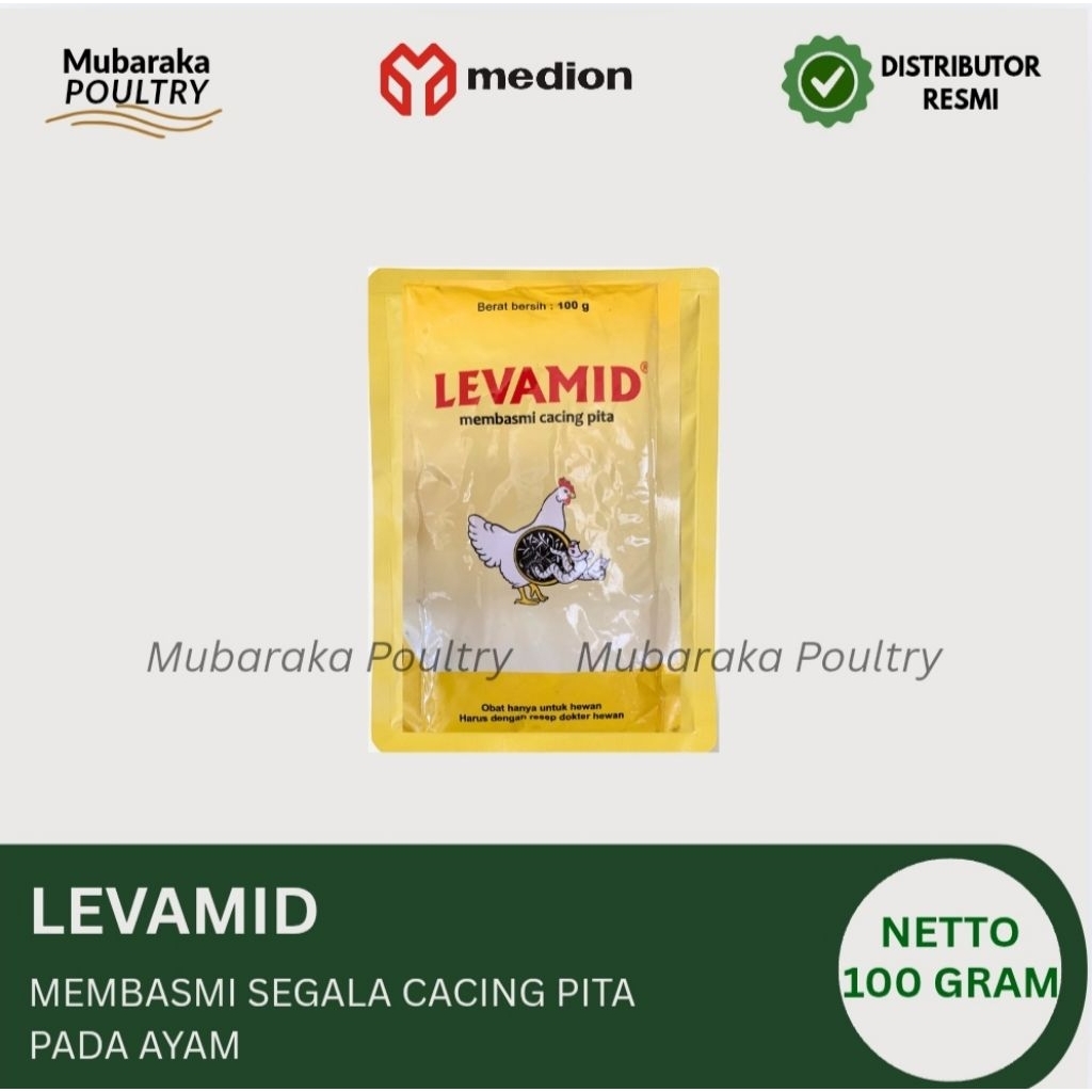 Jual LEVAMID 100 GRAM - MEDION - Obat Pembasmi Cacing Pita pada unggas ...