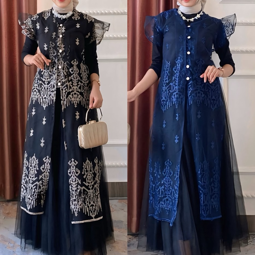 Jual Keyra Long Outer Brokat Sapto Kebaya - Outer Tunik Brukat ...