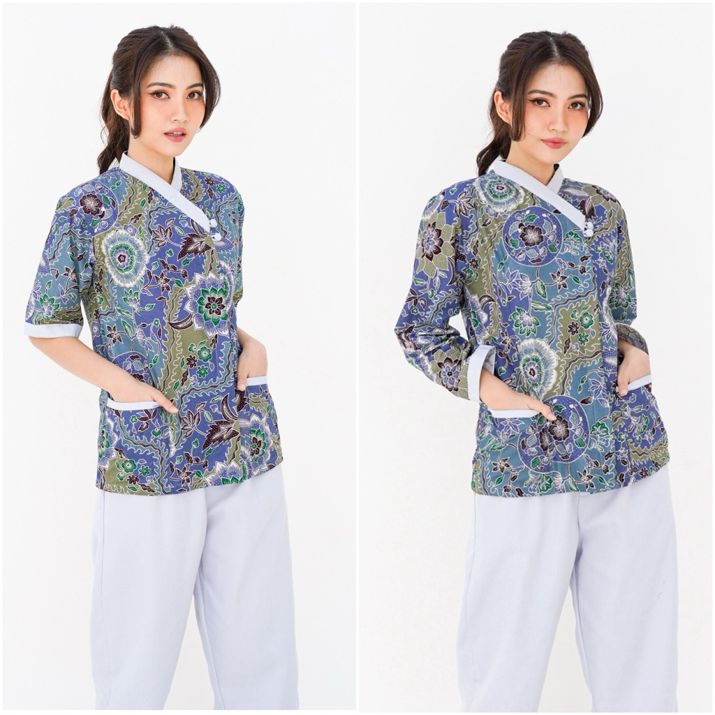 Jual Ayumi Ash Blue Nanny uniform/ seragam suster/ baju suster/ hotel ...