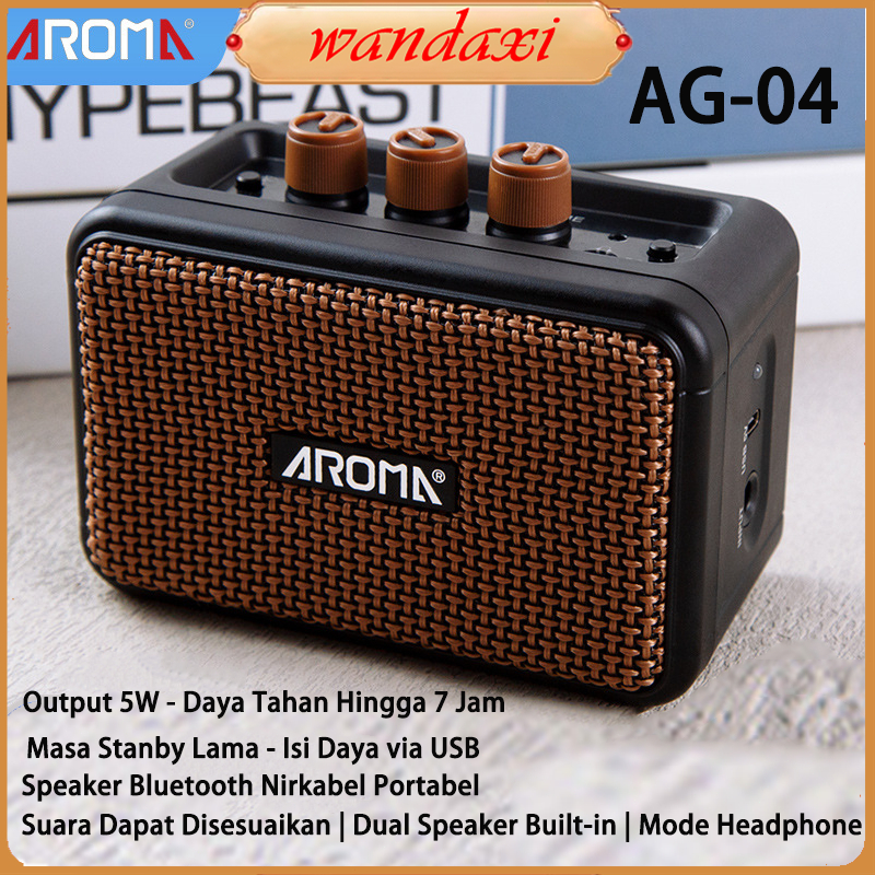 Jual [COD/Garansi] Aroma AG-04 ampli mini gitar elektrik ag04 amplifier ...