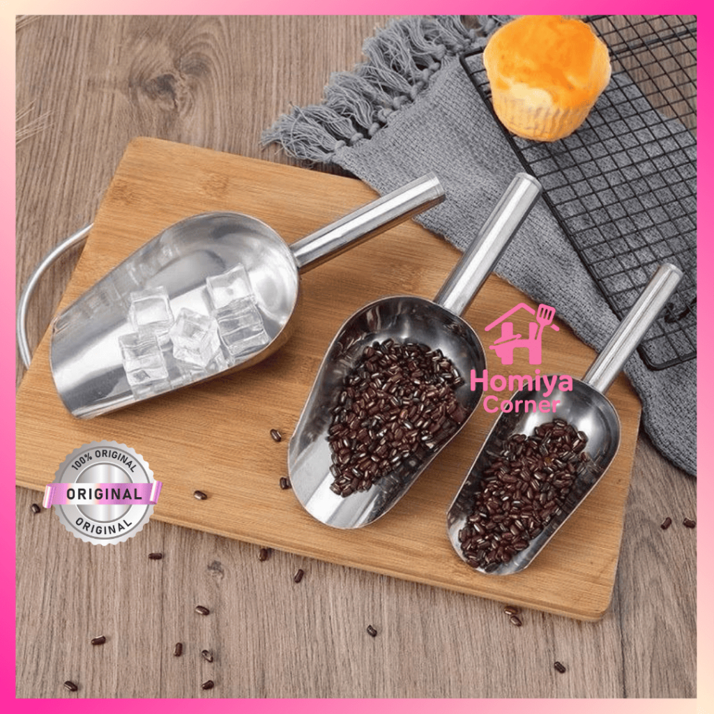 Jual Homiya Corner - Sendok Sekop Stainless Serbaguna Ice Scoop Tepung Es Batu 8/9/10/11 Inch ...
