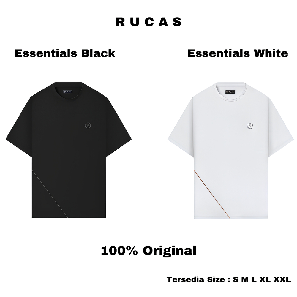Jual RUCAS T-shirt Essentials Black White Original | Shopee Indonesia