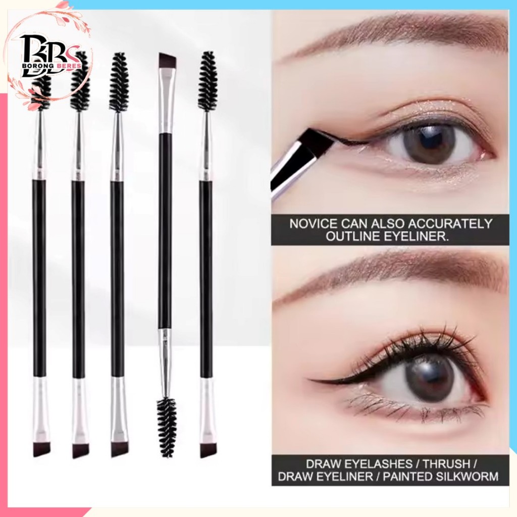 Jual BORES Kuas Alis 2 IN 1 Double Eyebrow Brush Dengan Sikat Bulu Mata ...