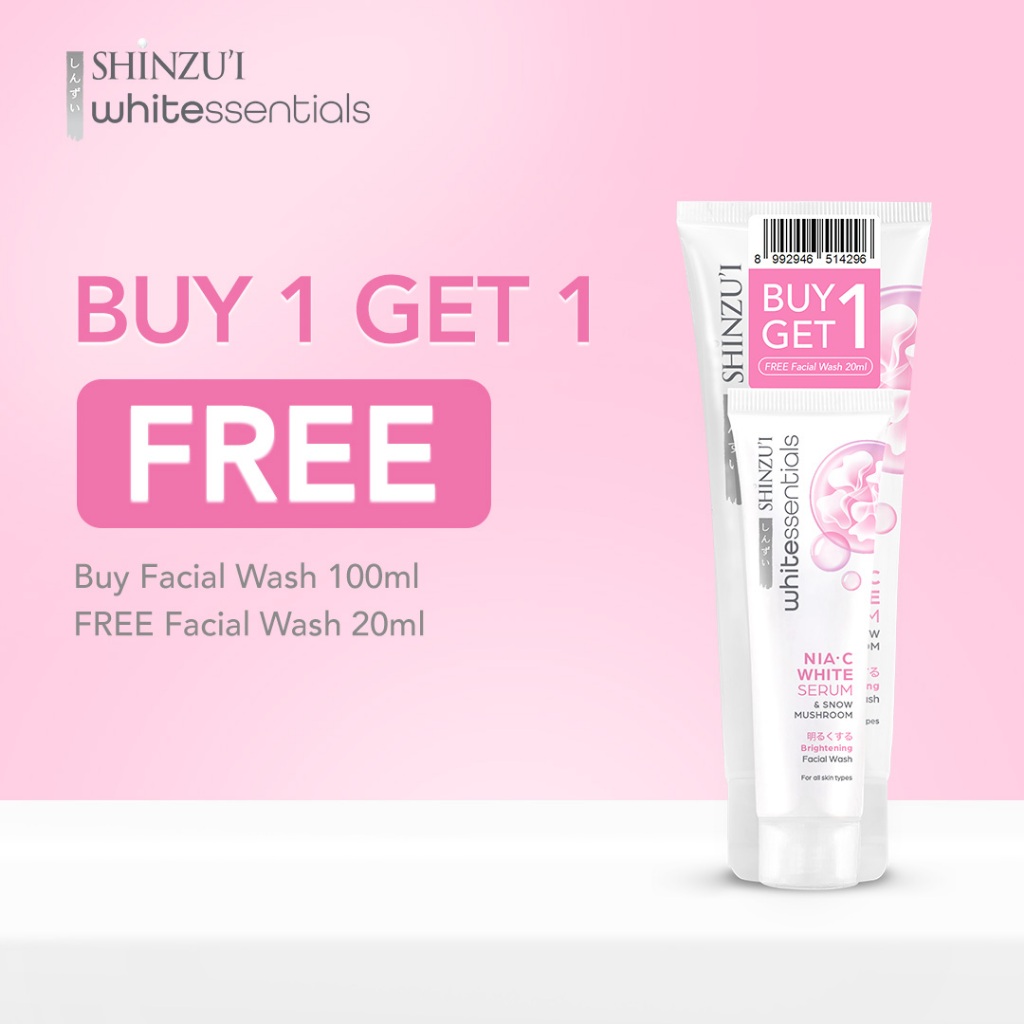 Jual * STAR * Shinzui WHITEssentials Facial Wash Snow Mushroom (PINK ...