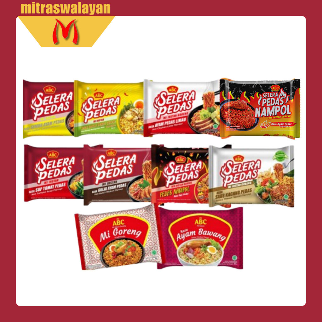 Jual ABC Mie Instant Selera Pedas Goreng & Kuah All Variant | Shopee ...