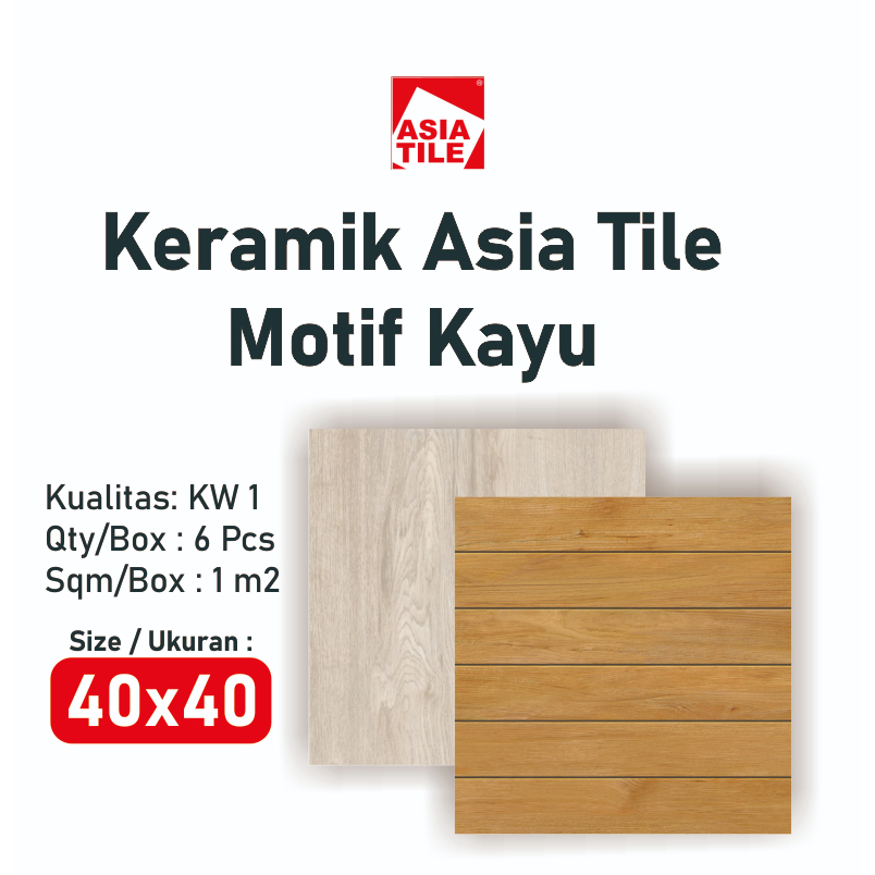 Jual Keramik Lantai Motif Kayu Asia Tile 40x40 | Shopee Indonesia