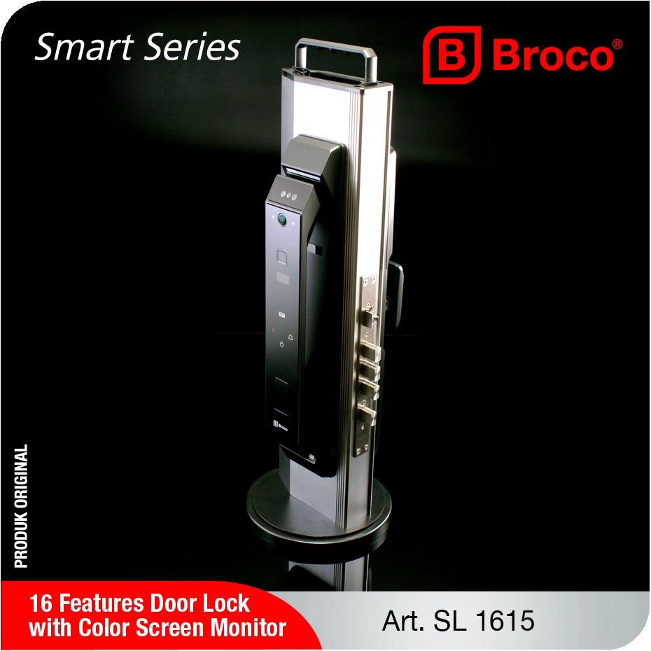 Jual BROCO 16 Features Smart Door Lock with Colour Screen Monitor ...