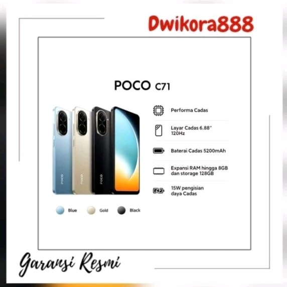 Jual POCO C71 RAM 4/128 GARANSI RESMI 15 BULAN XIAOMI | Shopee Indonesia