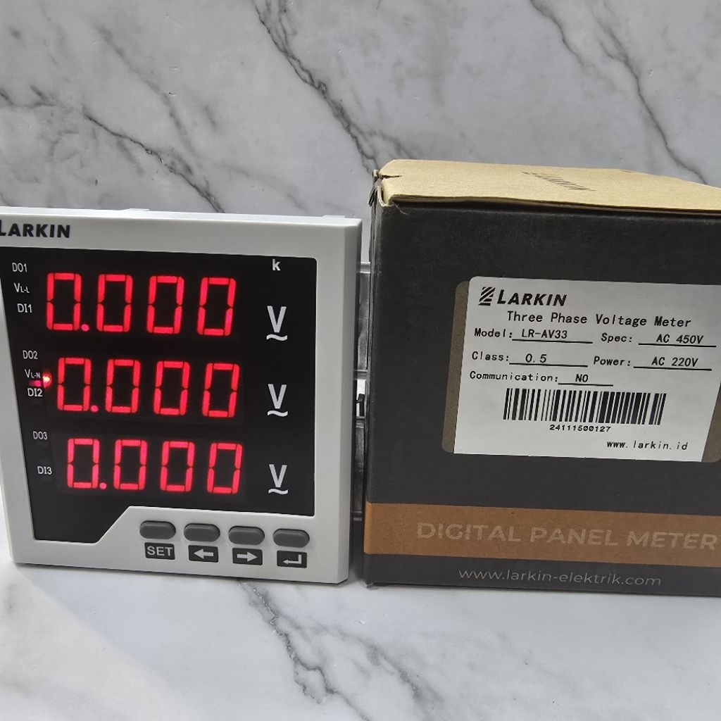 Jual Larkin LR-AV33 Digital Voltmeter 3Phase Volt Panel Meter Three ...