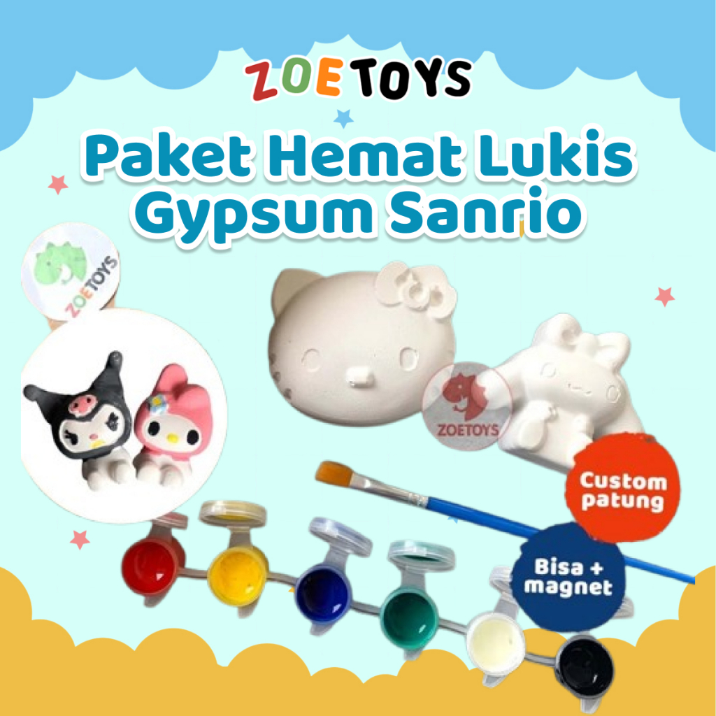 Jual Zoetoyss Paket Hemat Lukis Gypsum Sanrio Painting Kit Melukis ...