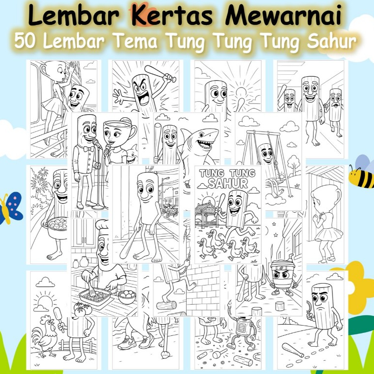 Jual Kertas Gambar 50 Lembar - Kertas Mewarnai Tema ANOMALI BRAINROT ...