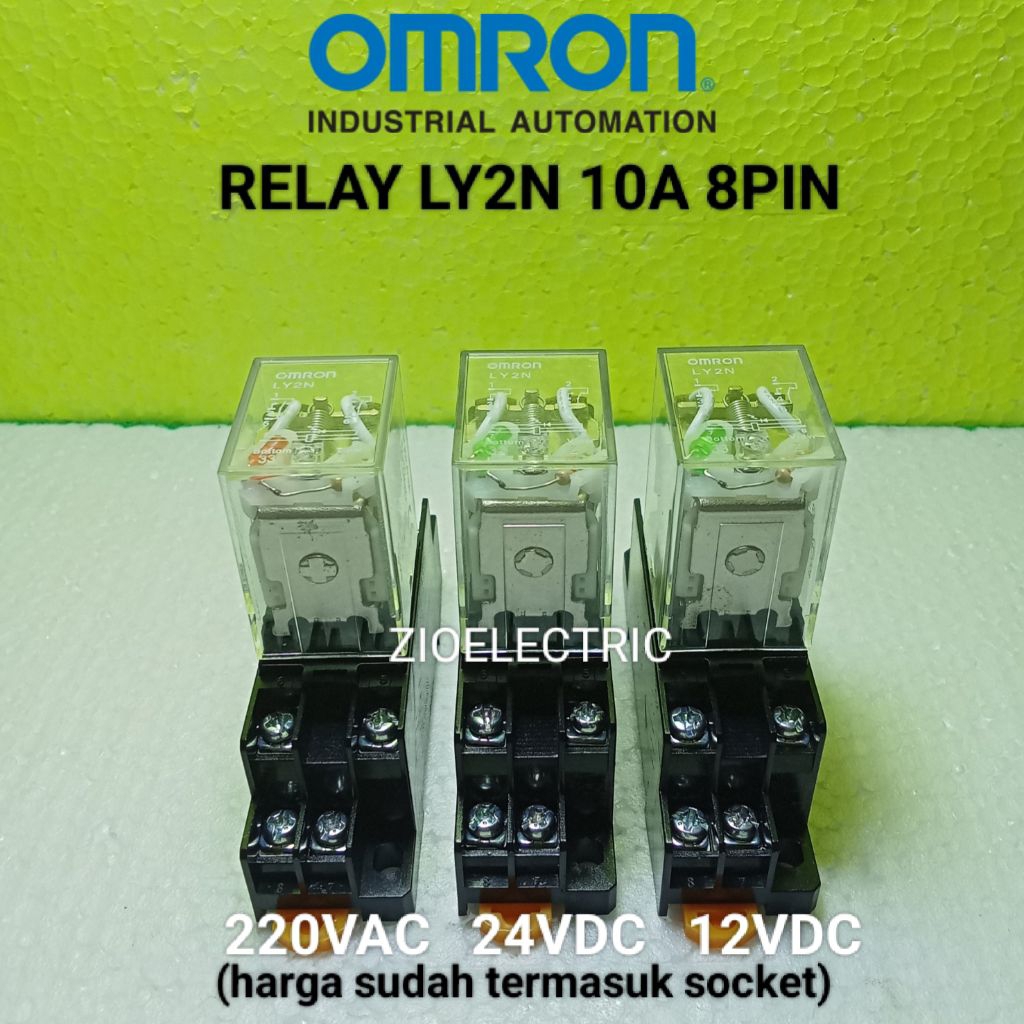 Jual relay omron LY2 LY2N LY2N-J 12vdc 8kaki 10a + socket original | Shopee Indonesia