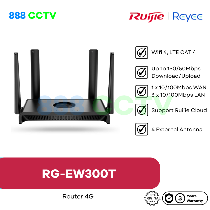 Jual Ruijie Reyee RG-EW300T N300 Wireless 4G LTE Router | Shopee Indonesia