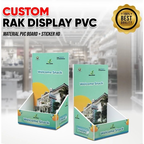 Jual Custom Rak Display Welcome Snack Bahan PVC Board Finishing Stiker ...