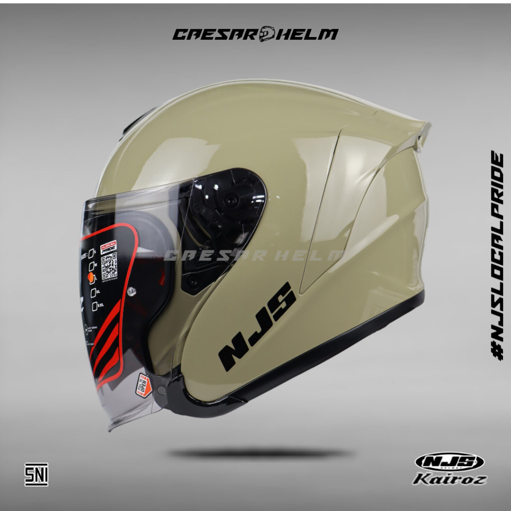 Jual NJS Kairoz V1 Solid - Malibu Sand - Helm Half Face | Shopee Indonesia