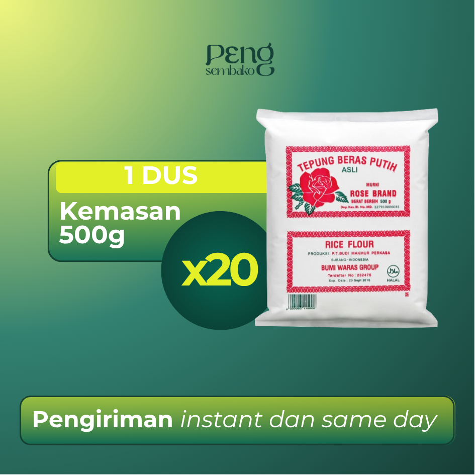 Jual ROSE BRAND Tepung Beras (500g x 20pcs) | Shopee Indonesia