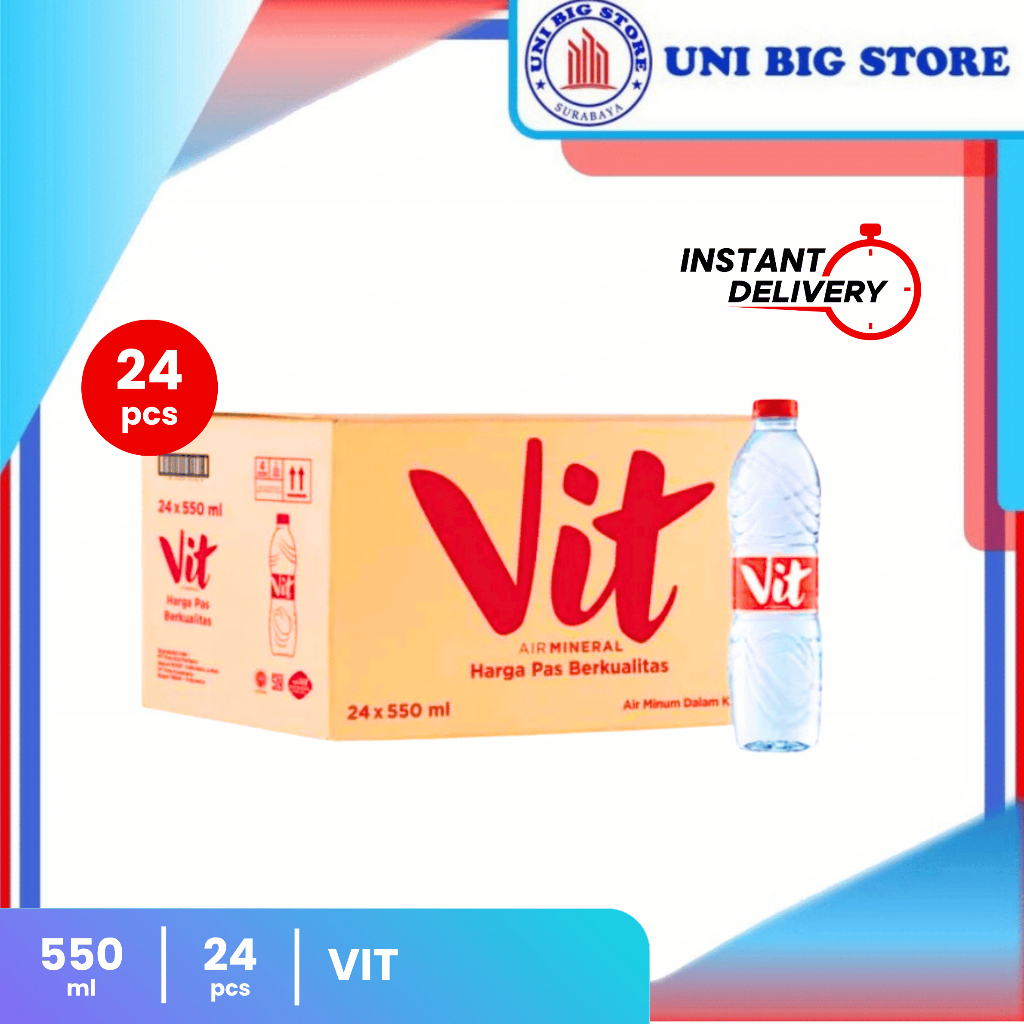 Jual VIT Air Mineral Botol 550 ml 24 pcs DUS | Shopee Indonesia