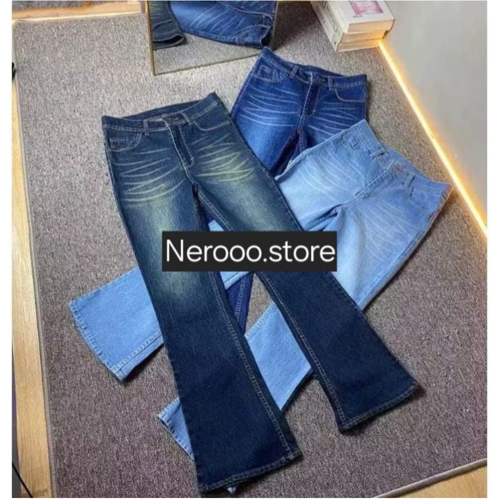 Jual Highwaist Cutbray Jeans Retro 114 - Celana Jeans Cutbray Premium ...