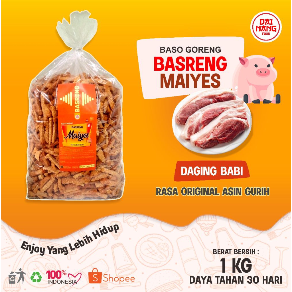 Jual BASRENG BABI (B2) RASA ORIGINAL KEMASAN 1 KG | Shopee Indonesia