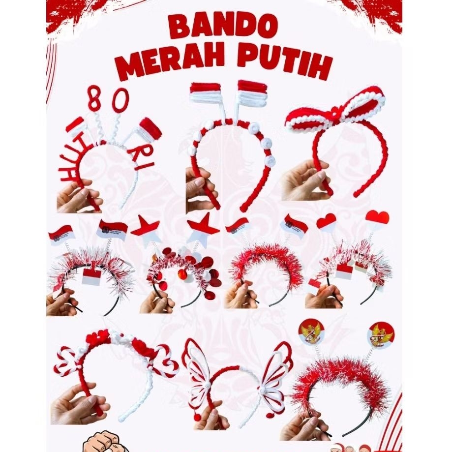 Jual bando merah putih 17 agustus dewasa dan anak- anak kemerdekaan 79 ...