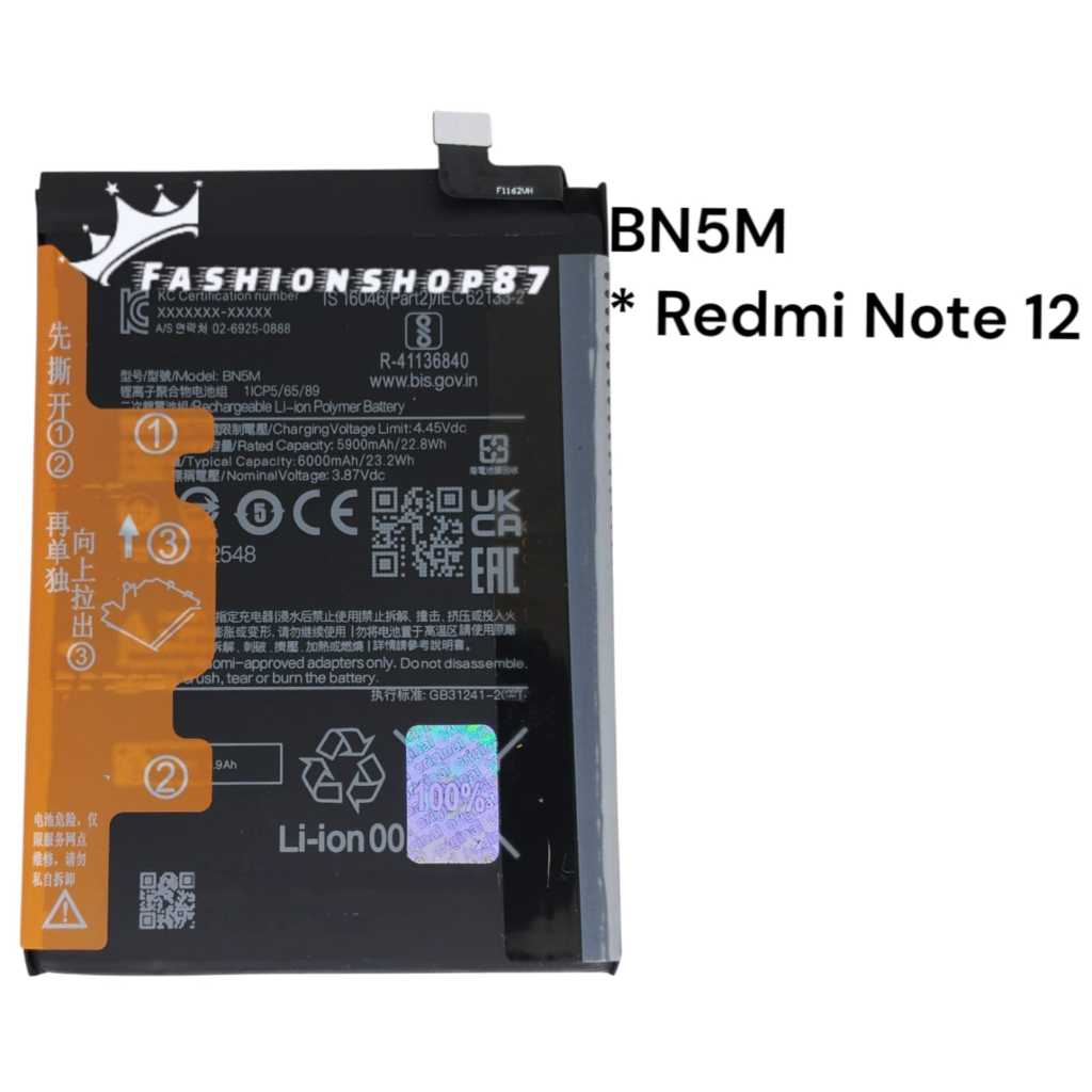 Jual Baterai BN5M Xiaomi Redmi Note 12 BN 5M bn5m bn 5m Original ...