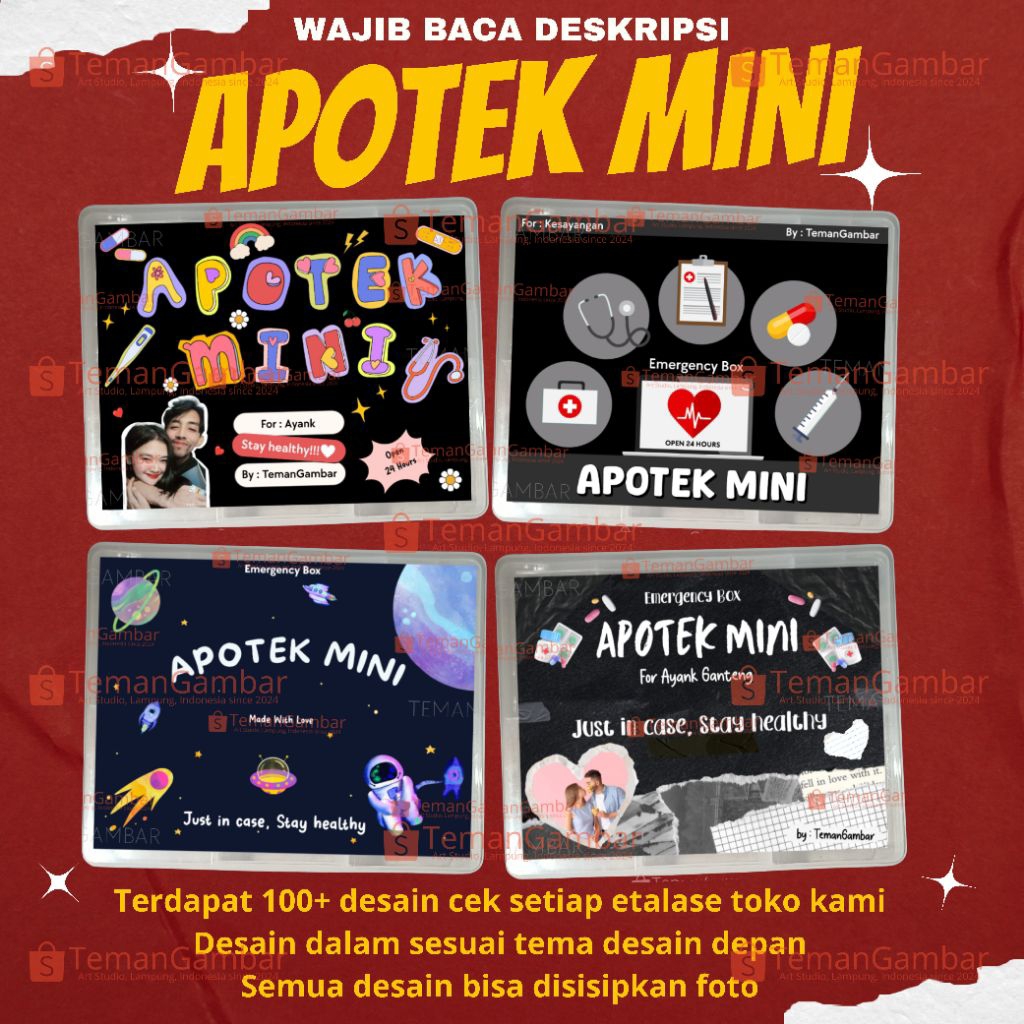 Jual BOX + STICKER APOTEK MINI | Apotek Mini Gift | Hampers Obat-obatan ...